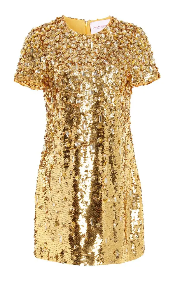 slim fit dress slacks DANCE THE NIGHT AWAY SEQUIN MINI DRESS IN GOLD – AKIRA main image 0