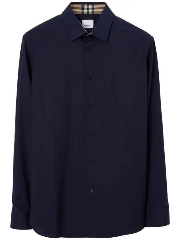 Burberry Equestrian Knight Long-sleeve Shirt - Blue