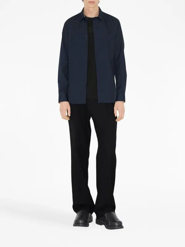 Burberry Equestrian Knight Long-sleeve Shirt - Blue