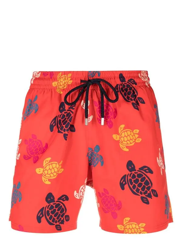 Vilebrequin Turtle-print Swim Shorts - Red