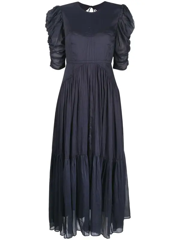 Isabel Marant Étoile Puff-sleeve Tiered Dress - Blue