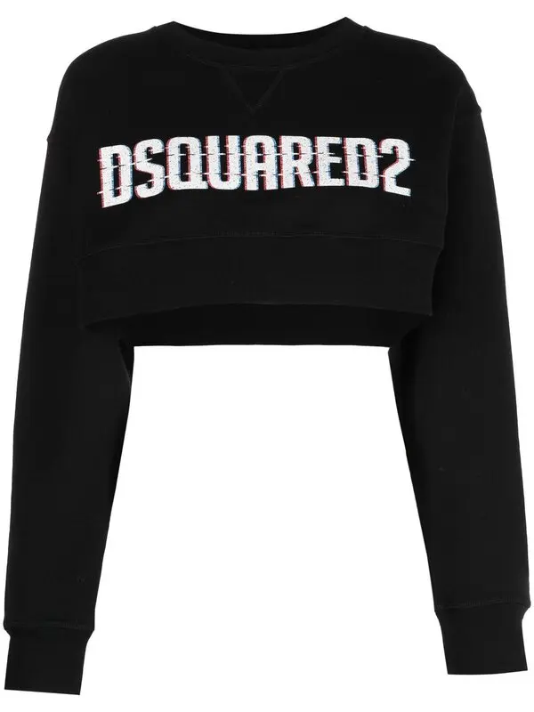 Dsquared2 Logo-print Cropped Sweatshirt - Black