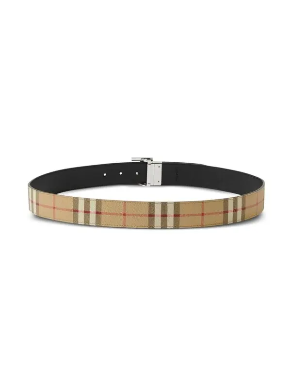 Burberry Reversible Check Tb Belt - Neutrals
