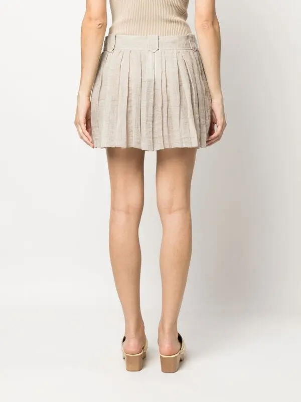 Alberta Ferretti Stone-detailing Pleated Miniskirt