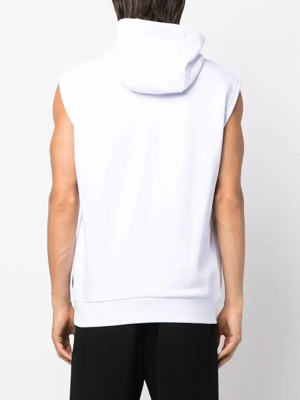 Philipp Plein Logo-print Sleeveless Hoodie - White