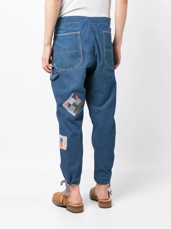 GREG LAUREN Patch-detail Drawstring Jeans