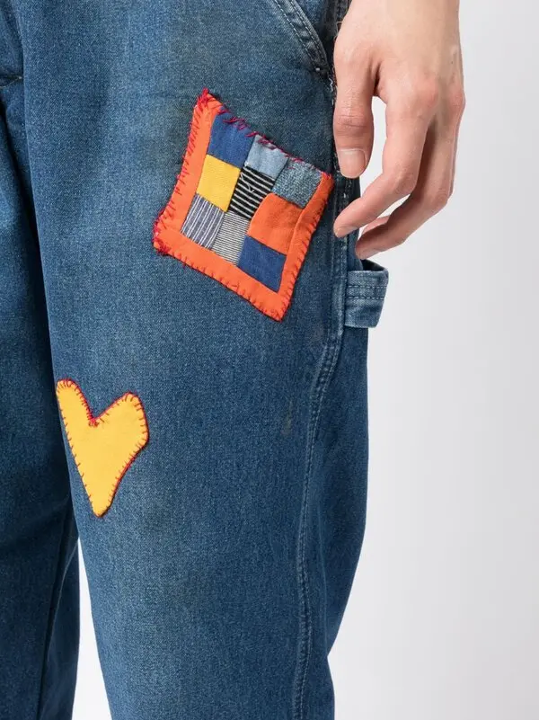 GREG LAUREN Patch-detail Drawstring Jeans