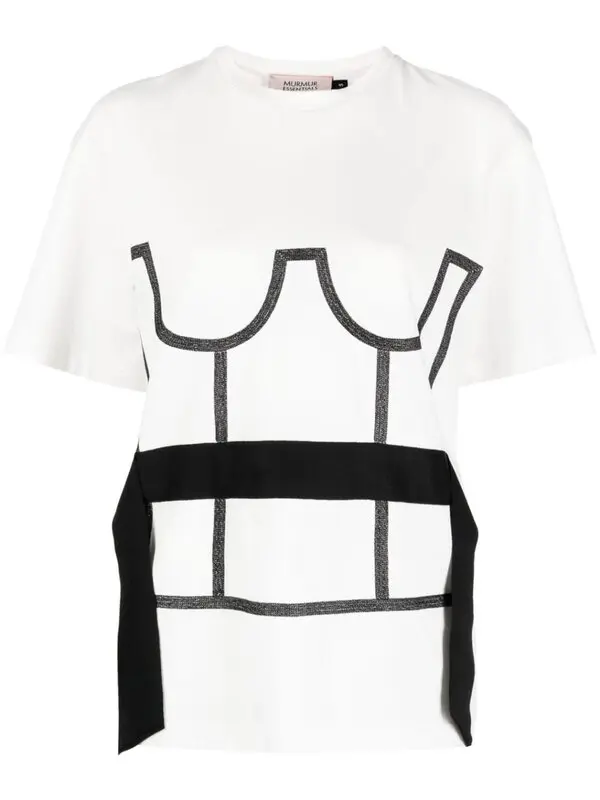 MURMUR Trompe L'oeil Corset T-shirt - White