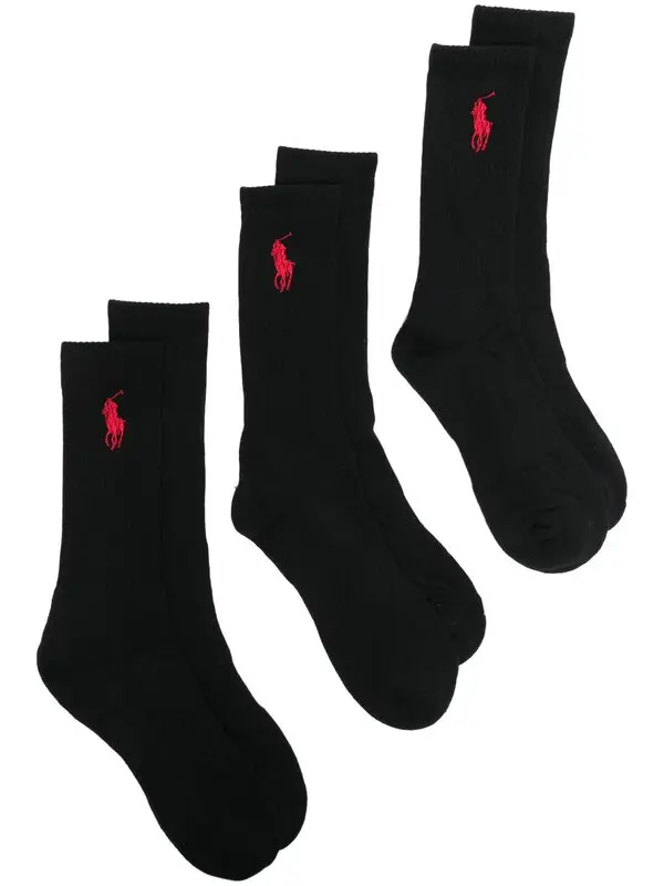 Ralph Lauren Big Pony-motif Socks - Black