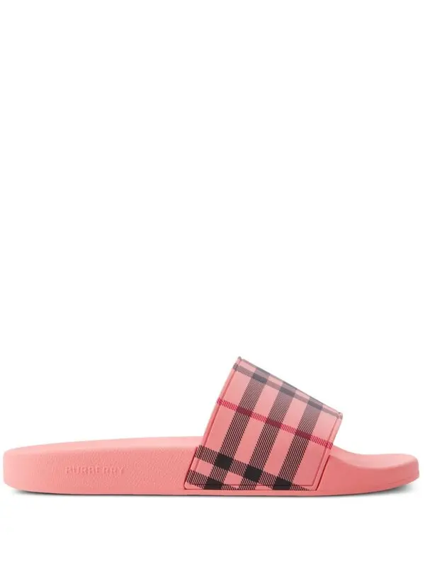 Burberry Check-print Flat Slides