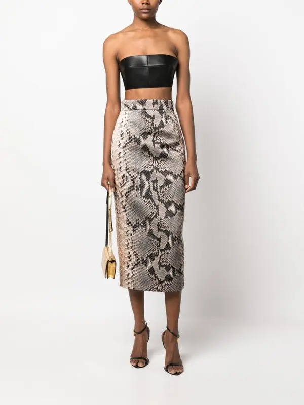 Roberto Cavalli Strapless Leather Bandeau Top