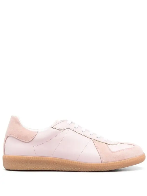 SCAROSSO Tilda Panelled Leather Sneakers - Pink