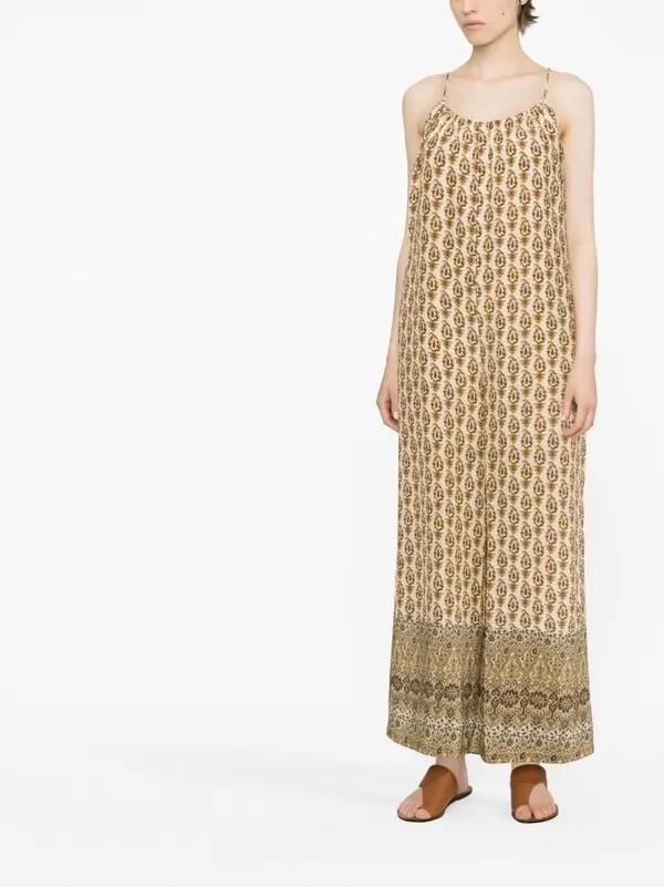 Gold Hawk Provence Silk Jumpsuit - Neutrals
