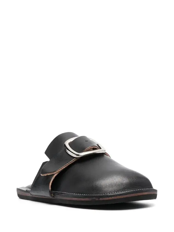 YOUTHS IN BALACLAVA Leather Slippers With Decorative Buckle