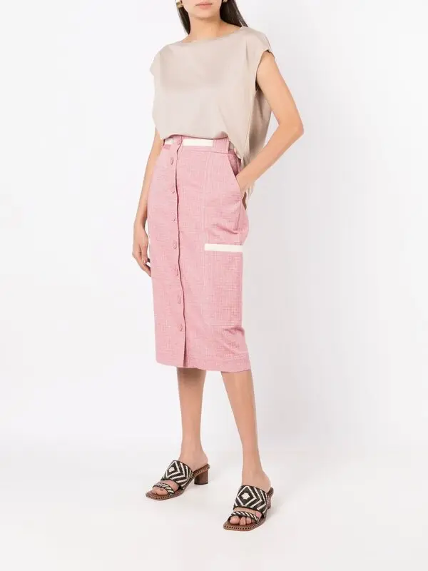 ALCACUZ Buttoned High-waisted Skirt