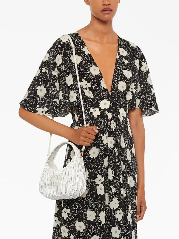 Miu Miu Mini Wander Wicker Shoulder Bag
