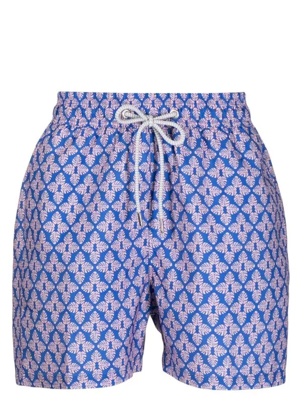 Love Brand & Co. Graphic-print Drawstring Swim Shorts - Blue