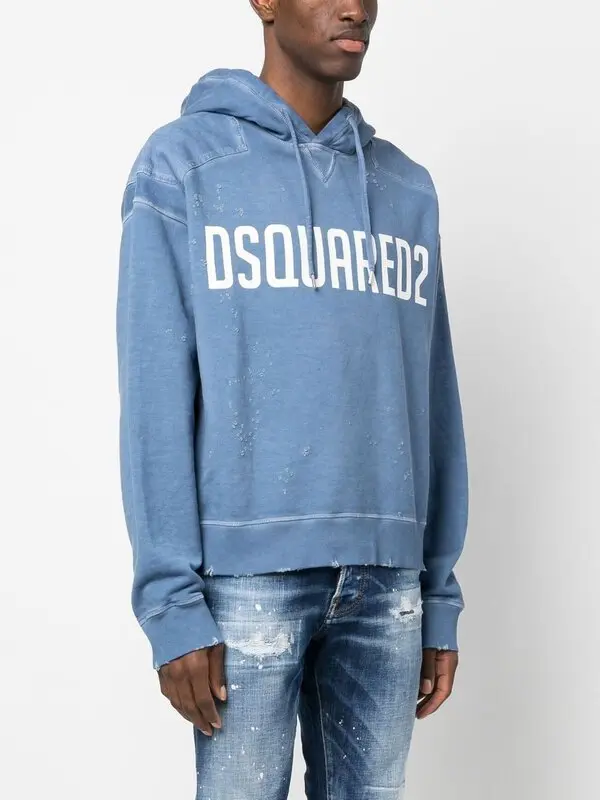 Dsquared2 Logo-print Distressed Hoodie