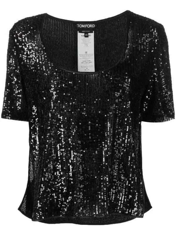 TOM FORD Sequin Embellished Short-sleeve Top