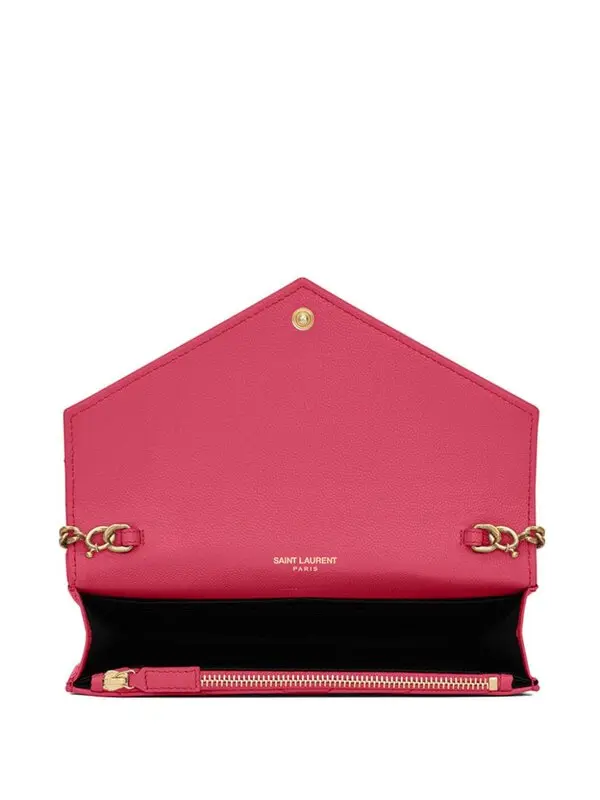 Saint Laurent Cassandre Envelope Leather Chain Wallet