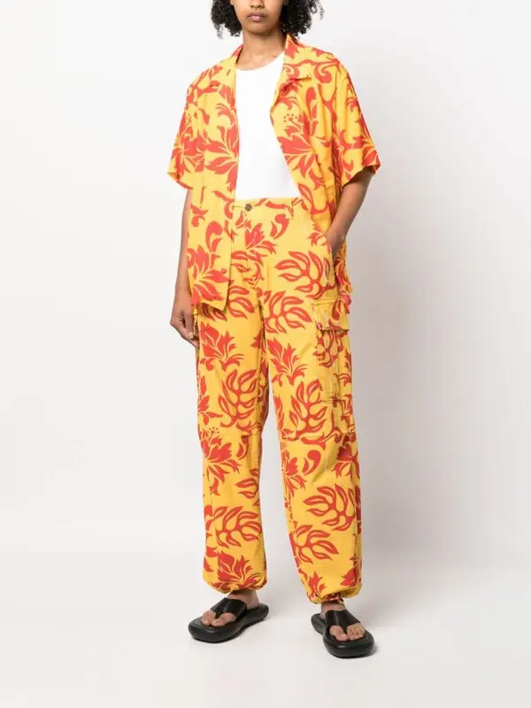 ERL Tropical Floral Print Short-sleeve Shirt - Yellow