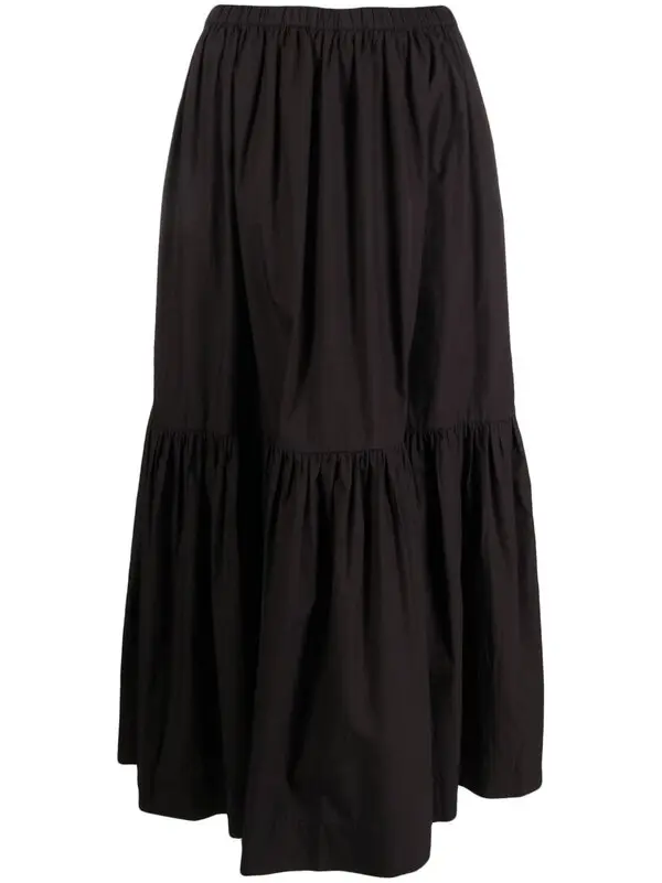 GANNI Organic Cotton Flounced Maxi Skirt