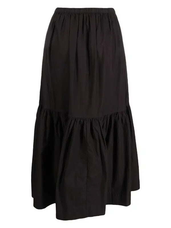 GANNI Organic Cotton Flounced Maxi Skirt