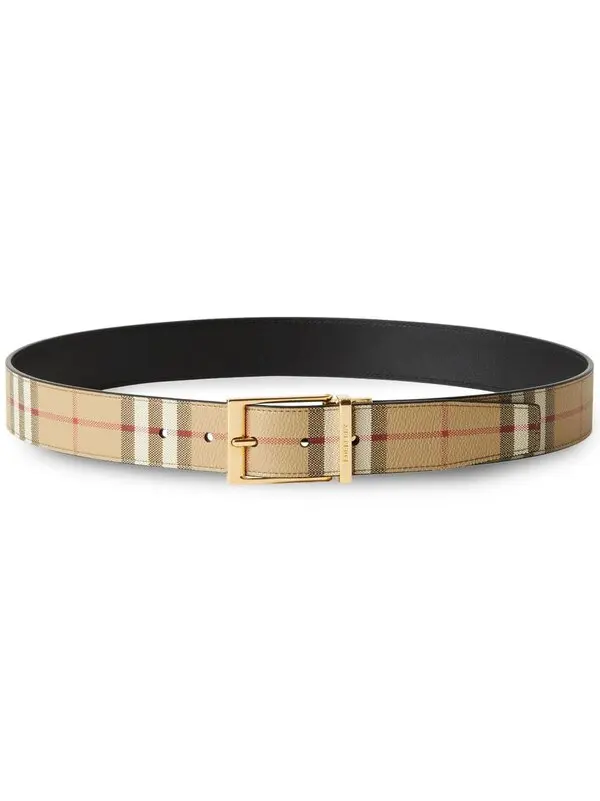 Burberry Logo-engraved Reversible Belt - Black