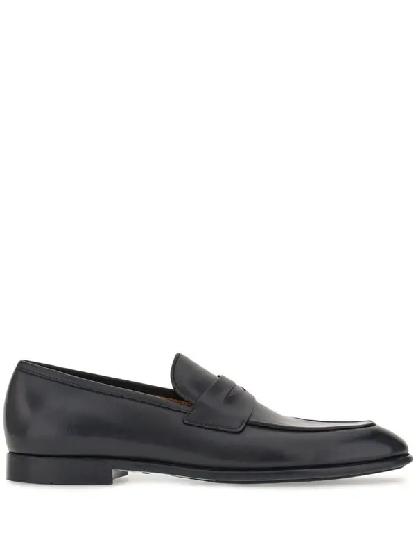 FERRAGAMO Suede Penny Loafers - Black