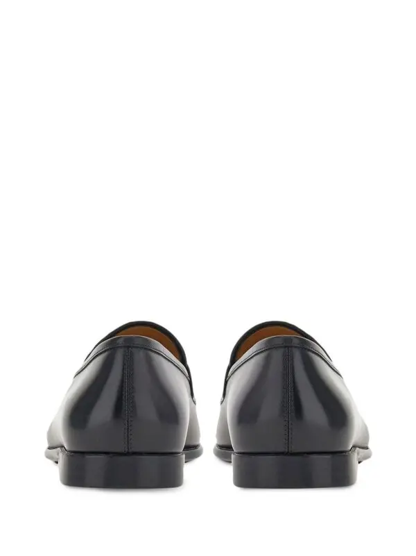 FERRAGAMO Suede Penny Loafers - Black