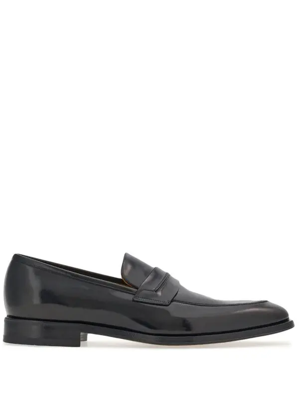 FERRAGAMO Pointed-toe Leather Loafers