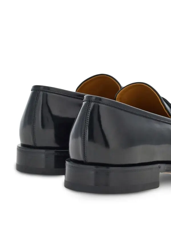 FERRAGAMO Pointed-toe Leather Loafers