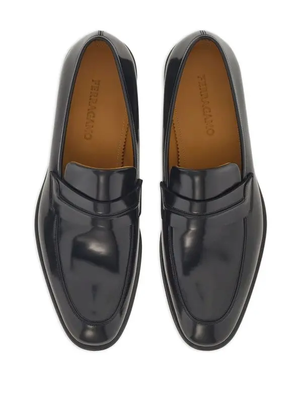 FERRAGAMO Pointed-toe Leather Loafers