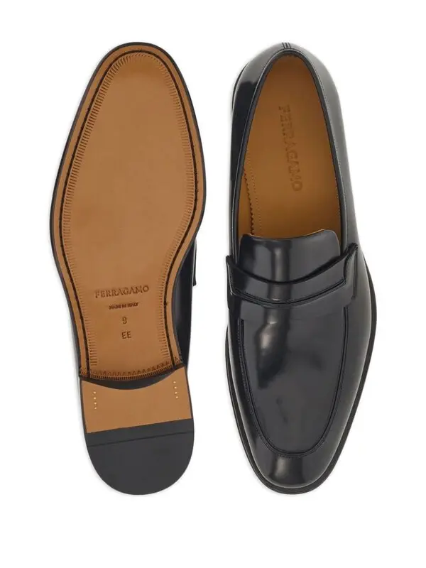 FERRAGAMO Pointed-toe Leather Loafers
