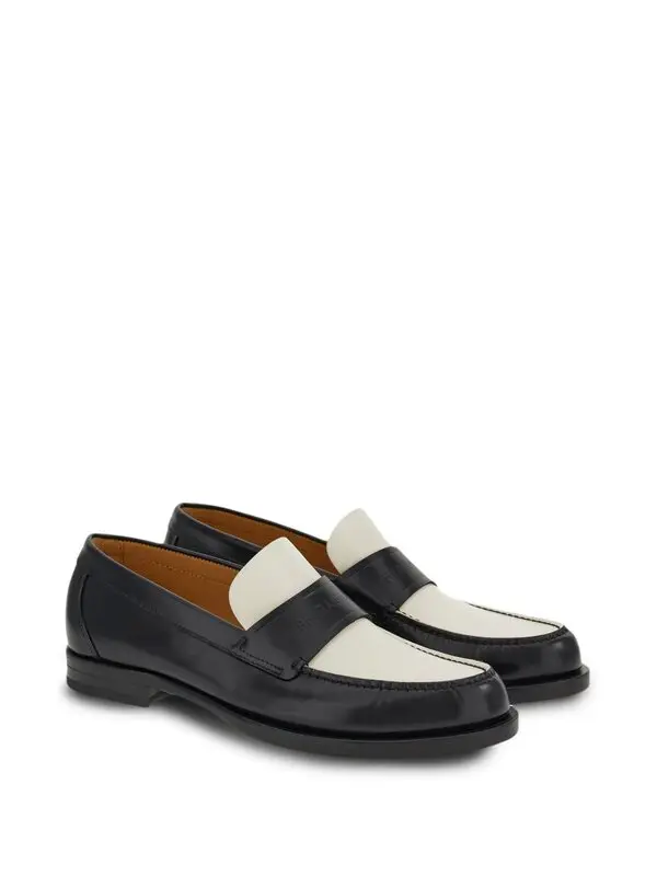 FERRAGAMO Logo-debossed Two-tone Loafers