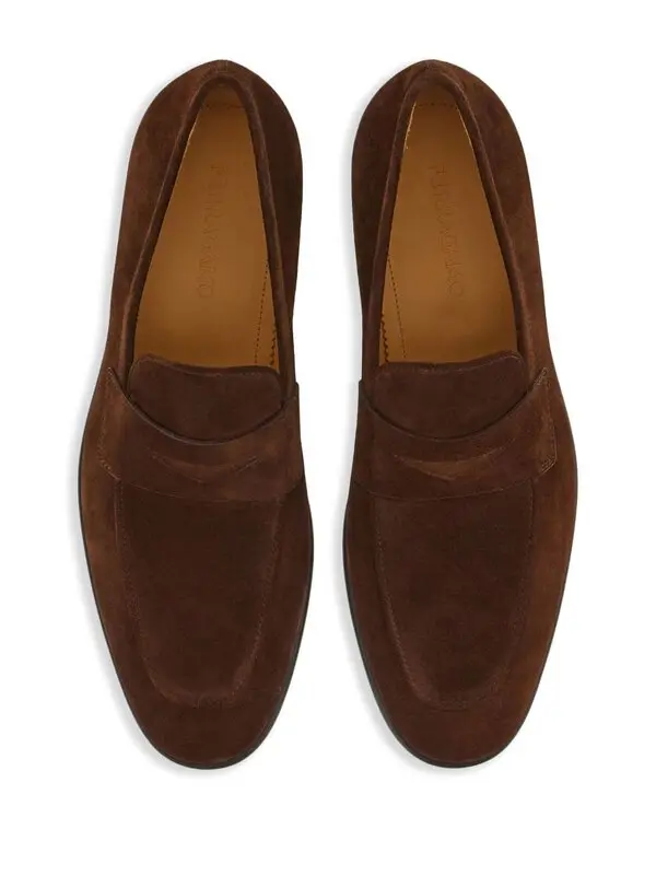 FERRAGAMO Penny-slot Leather Loafers - Brown