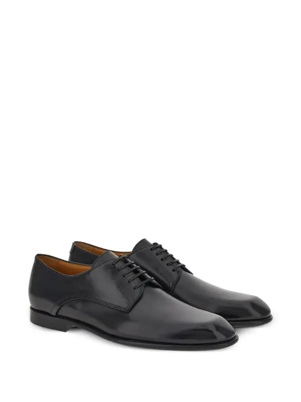 Ferragamo Lace-Up Leather Derby Shoes - Brown - 30% Off  display picture 1