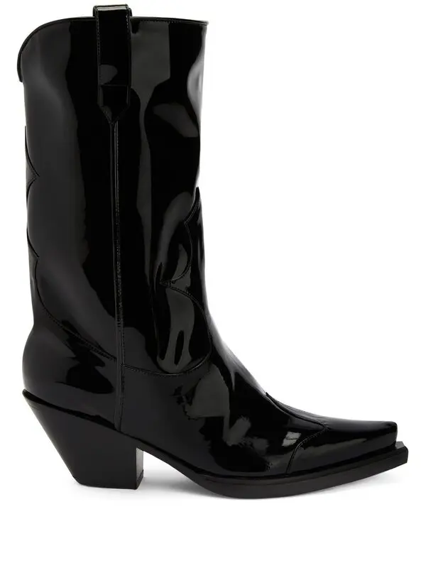 GIUSEPPE ZANOTTI Thyra 55mm Cowboy Boots - Black