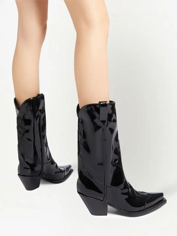 GIUSEPPE ZANOTTI Thyra 55mm Cowboy Boots - Black