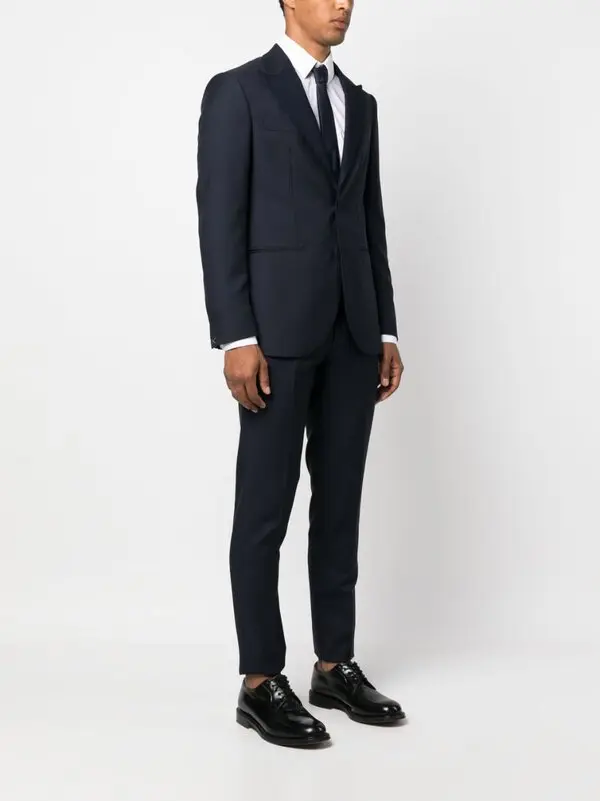D4.0 Single-breasted Wool Suit - Blue
