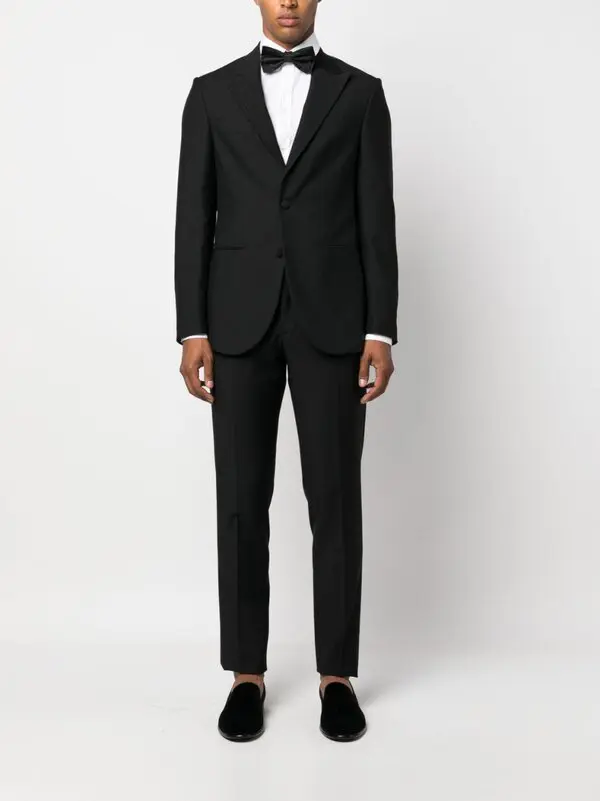 D4.0 Single-breasted Wool Suit - Black