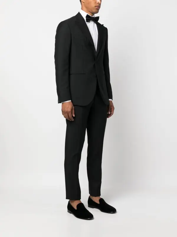 D4.0 Single-breasted Wool Suit - Black