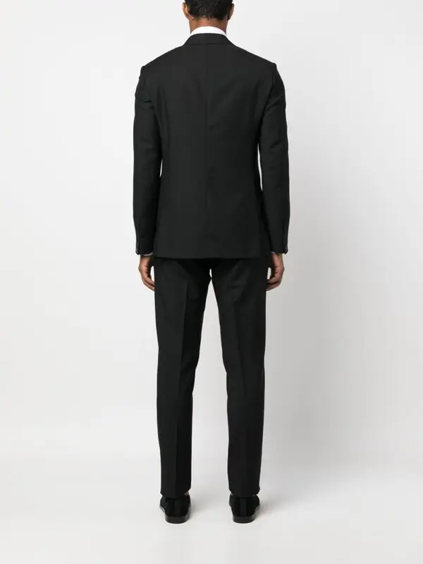 D4.0 Single-breasted Wool Suit - Black