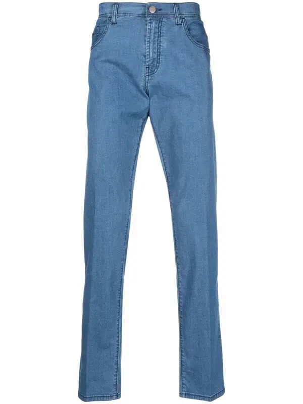 Canali Straight-leg Denim Jeans - Blue