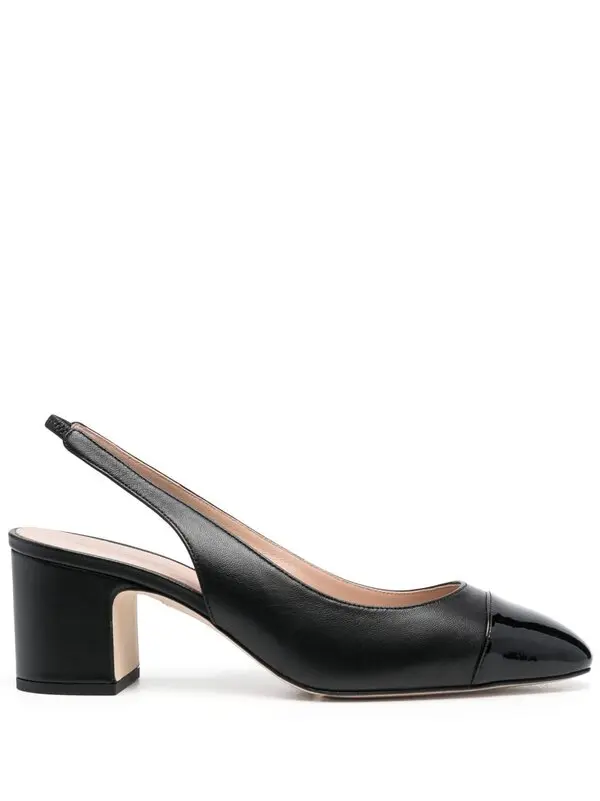 SCAROSSO 65mm Leather Slingback Pumps - Black