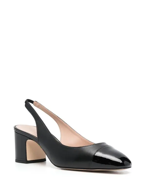 SCAROSSO 65mm Leather Slingback Pumps - Black