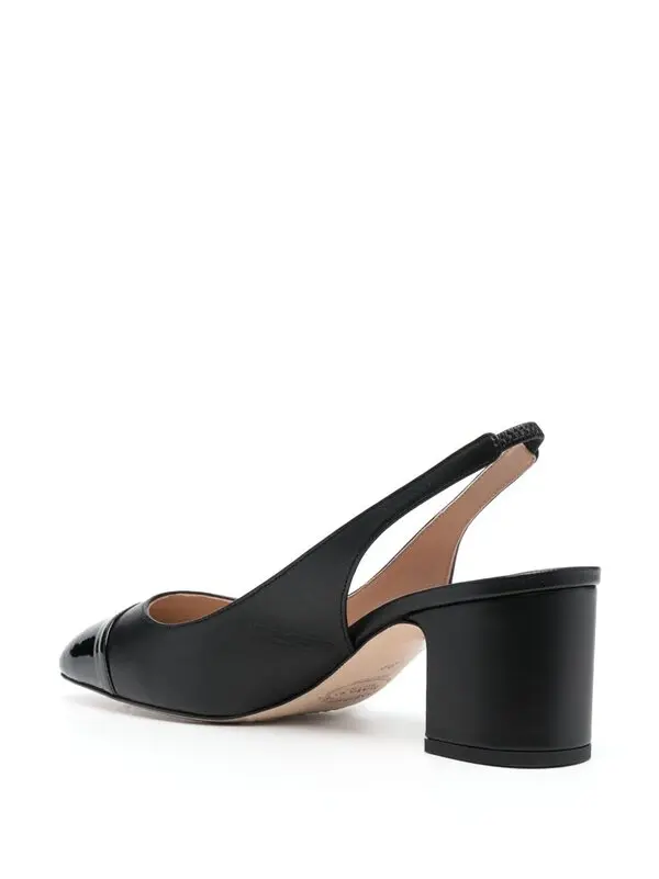 SCAROSSO 65mm Leather Slingback Pumps - Black
