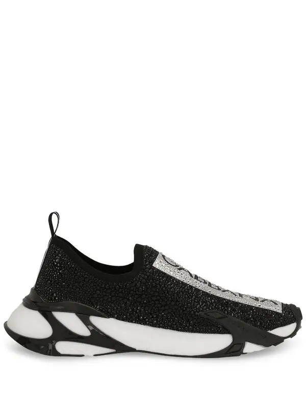 Dolce & Gabbana Fast Rhinestone-embellished Sneakers - Black