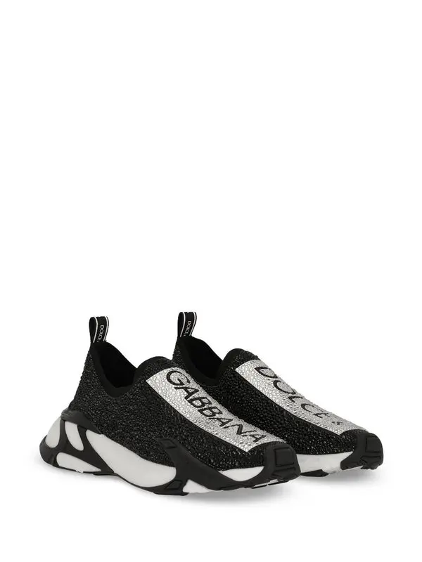 Dolce & Gabbana Fast Rhinestone-embellished Sneakers - Black