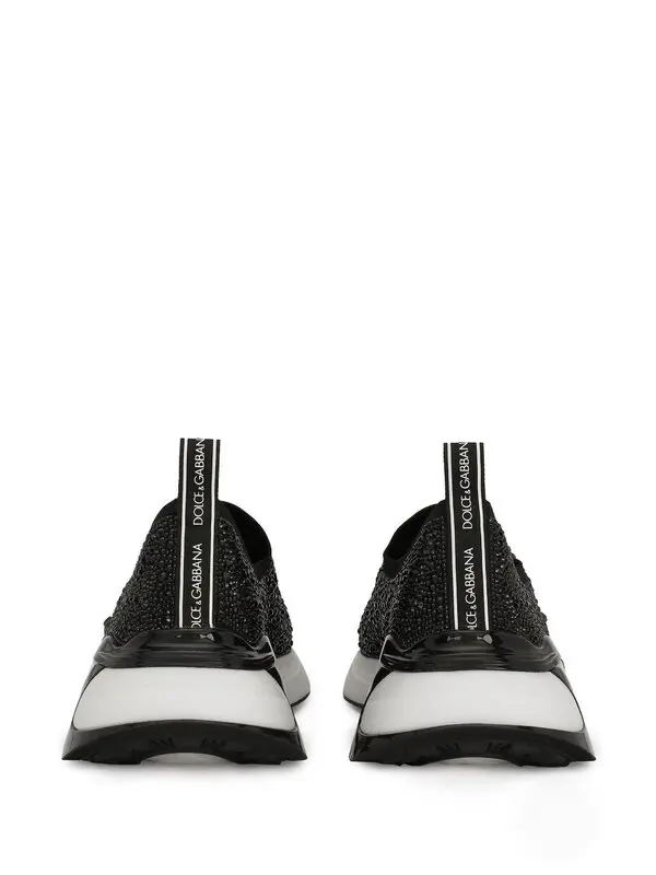 Dolce & Gabbana Fast Rhinestone-embellished Sneakers - Black